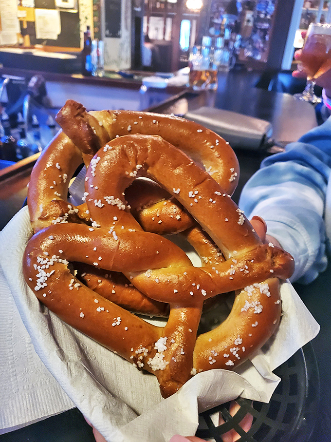 Behold the pretzel in its natural habitat&mdash;perfectly salted, proudly twisted, and just waiting to dive into that beer cheese bath.