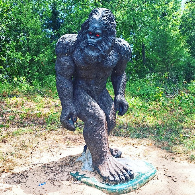 Not your average forest encounter! This Bigfoot statue reminds visitors that even in charming historic towns, there's always room for the wonderfully weird.