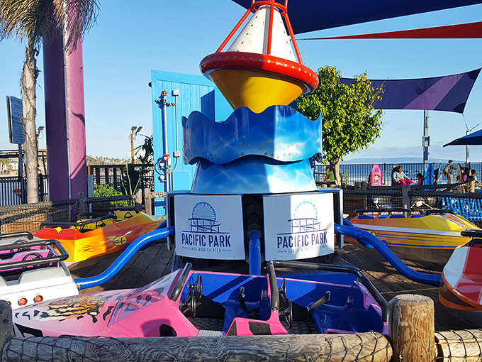 The Sea Dragon pendulum ride&mdash;where strangers become bonded through shared screams and that magical moment when your stomach stays behind while the rest of you swings forward.