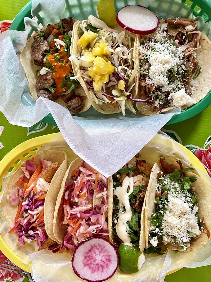 A rainbow of taco options that proves variety isn't just the spice of life&mdash;it's the whole enchilada. Or in this case, the whole taqueria. 