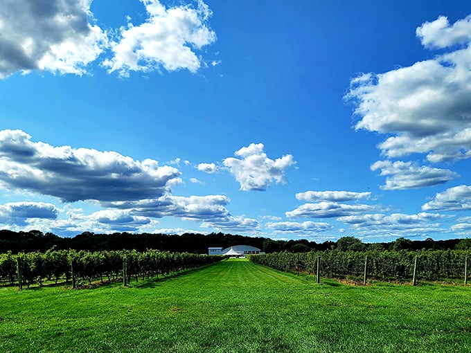 Stonington Vineyards stretches toward the horizon, proving Connecticut can produce wines worth lingering over on lazy summer afternoons.