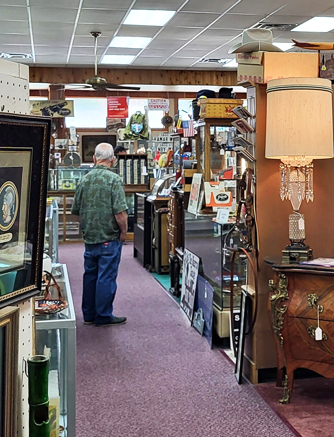 Fellow treasure hunters navigate the aisles with purpose &ndash; that focused look of someone who just might discover the perfect missing piece for their collection.