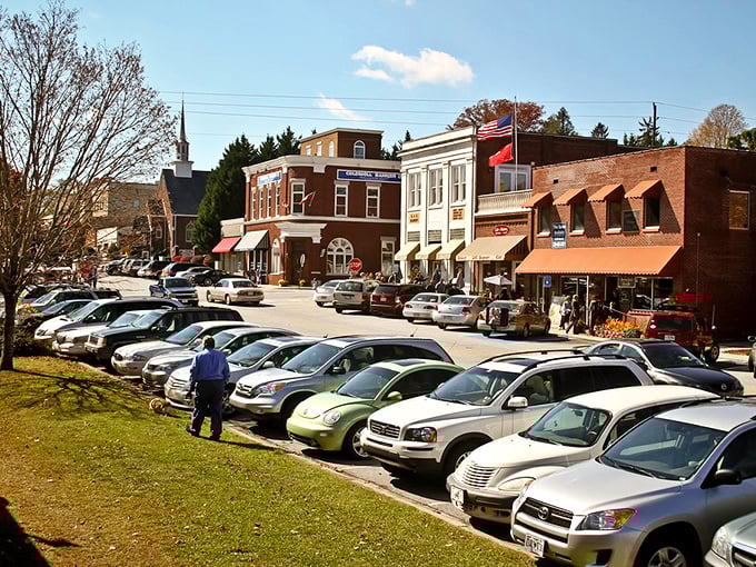 Blue Ridge's mountain town vista captures that perfect sunset glow &ndash; where even the buildings seem to sigh with contentment. 
