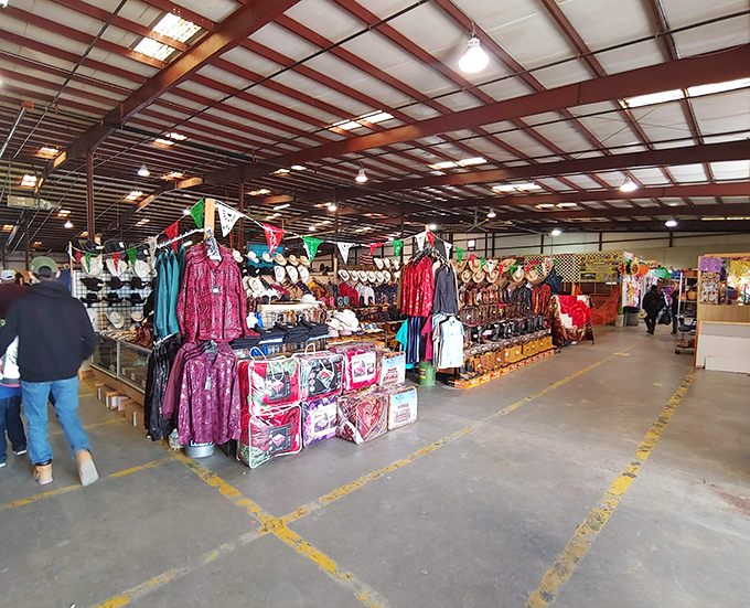 The "SHRIMP" flag waves you in like a maritime welcome to this sea of bargains and unexpected treasures.