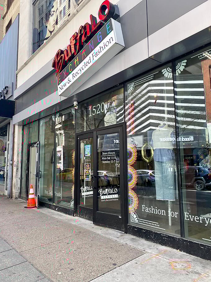 "Urban thrifting elevated! Buffalo Exchange brings boutique vibes to the secondhand scene with curated fashion finds."