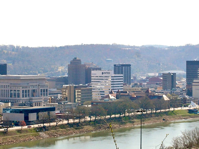 Charleston's skyline hugs the Kanawha River, where the capital city offers big amenities with small-town price tags.