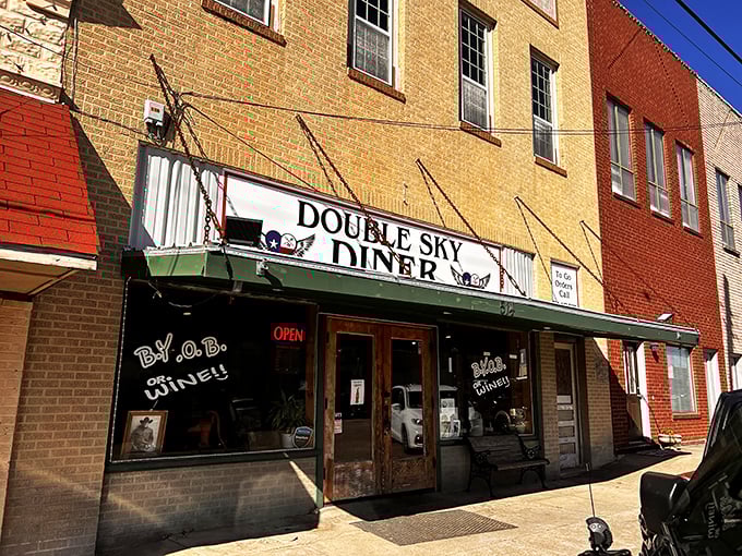 Double Sky Diner occupies the kind of brick building that's seen more stories unfold than a Netflix series marathon.