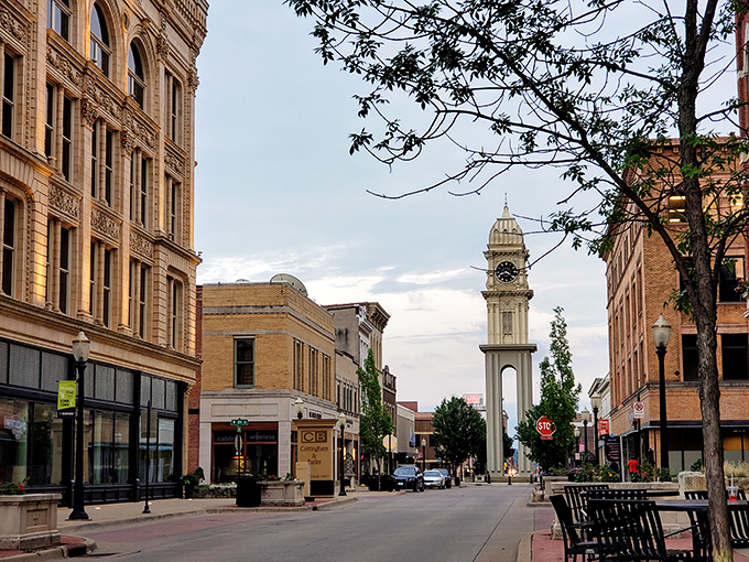 Dubuque's hillside panorama reveals a river city where church spires and historic buildings create a postcard-worthy skyline.