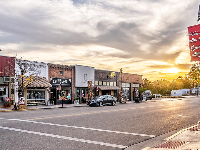 Emmett's small-town charm shines brightest at golden hour, when neighbors gather for evening strolls downtown.