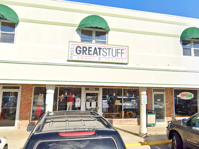 Great Stuff's charming storefront promises upscale finds without the upscale price tags.