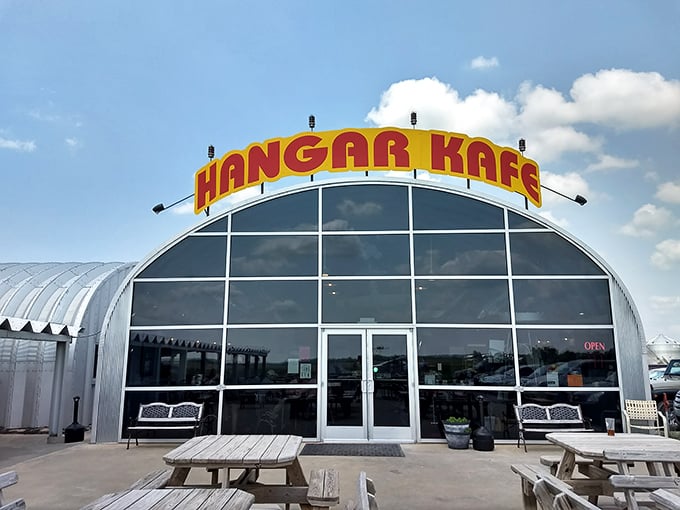 Is it a restaurant or an airplane hangar? At Hangar Kafe, it's deliciously both. Watch small planes take off while your taste buds do the same.