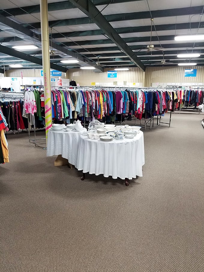 Step inside this massive warehouse and prepare for a thrifting marathon. Those ceiling-high clothing racks contain fashion gold waiting to be discovered!