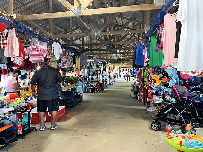 Flags flying high above treasure below! Keller's weathered wooden exterior has that perfect "I've got stories to tell" vibe that promises authentic finds inside.