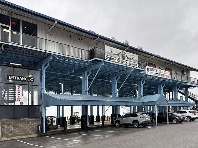 McElroy's stilted structure looks ready for whatever the Gulf throws its way&mdash;while serving shrimp that were swimming this morning.