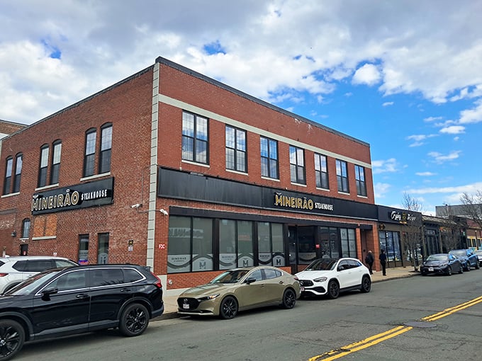Brazilian steakhouse energy radiates from every brick - you can practically hear the sizzle of picanha from the sidewalk.