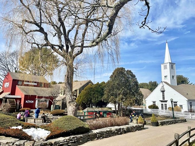 Old Mystic's quaint shopping centers offer everyday conveniences without the tourist-town markup. 