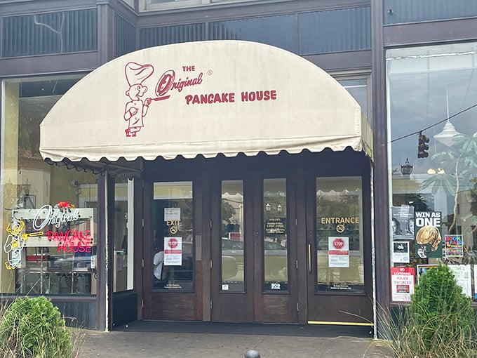 The Original Pancake House's awning promises pancake perfection&mdash;a fluffy, buttery commitment they've kept since before TikTok made breakfast famous.