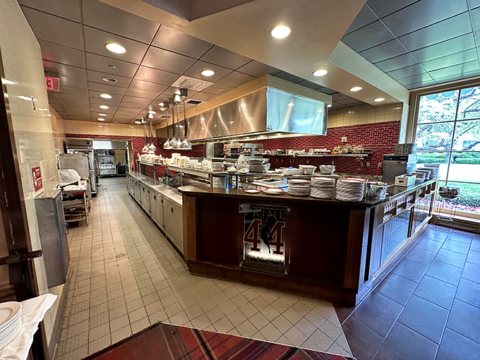 Behind this pristine kitchen lies Prime 44 West's secret to steak perfection &ndash; meticulous preparation meets mountain-state hospitality.