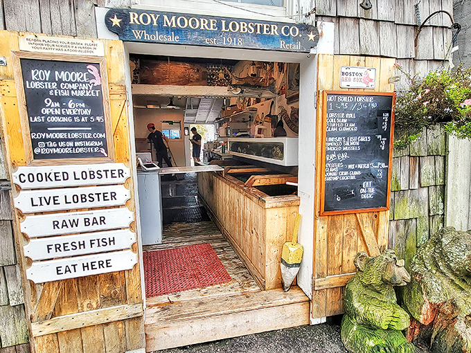 Roy Moore Lobster Co.: This weathered wooden wonder doesn't need fancy signs when the lobsters speak for themselves.