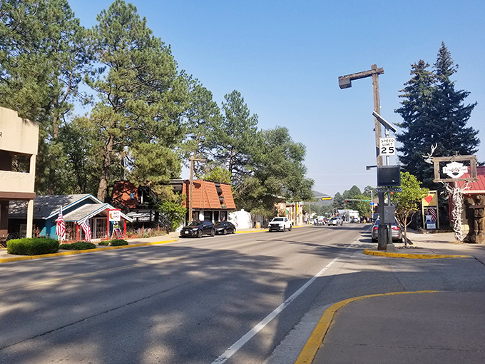 Ruidoso's pine-scented main street feels like stepping into a mountain town where rushing is against local ordinance.