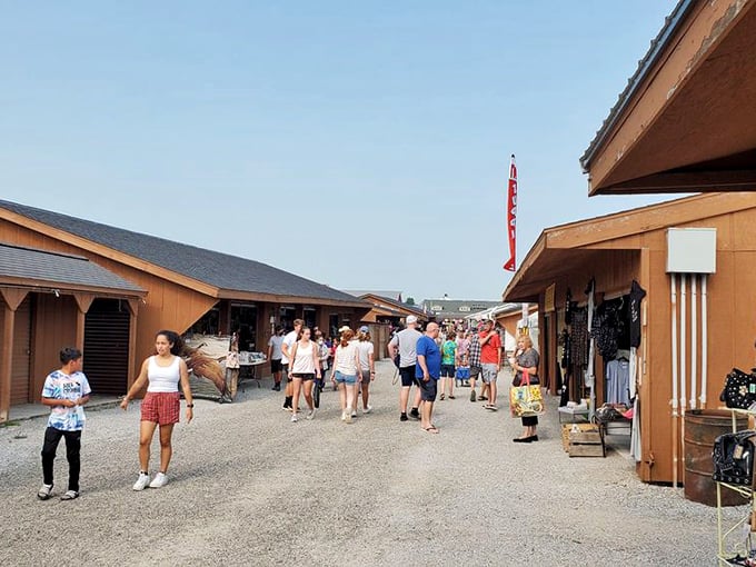 Shipshewana's wooden walkways lead to discoveries both planned and accidental. The Hoosier equivalent of an open-air bazaar!