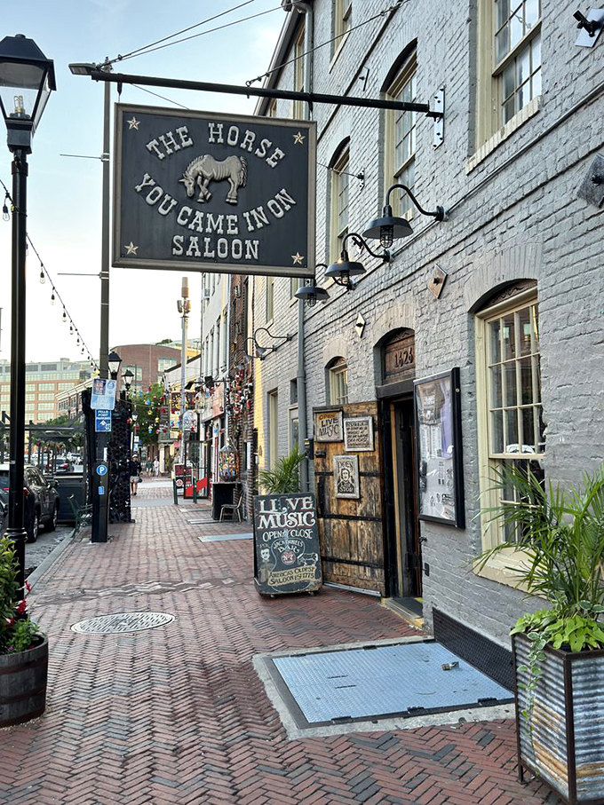 Step back in time at The Horse You Came In On Saloon, where brick streets and historic charm set the stage for legendary nights.