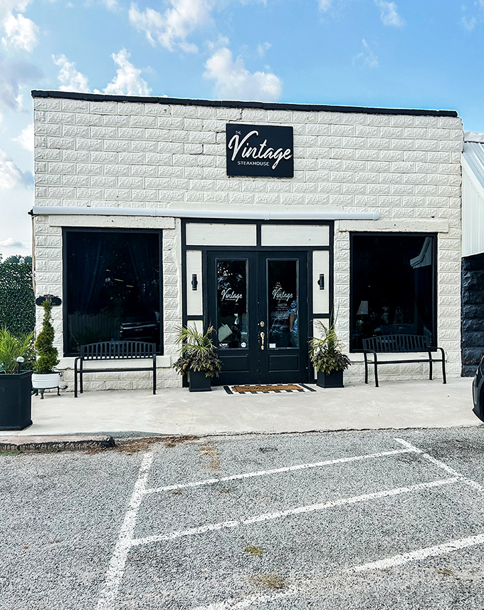 The Vintage's crisp white building is like that quiet friend who turns out to have the best stories&mdash;and steaks&mdash;in town.