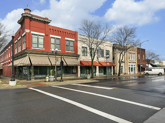 The sort of downtown where you might accidentally make three friends while just trying to mail a letter.