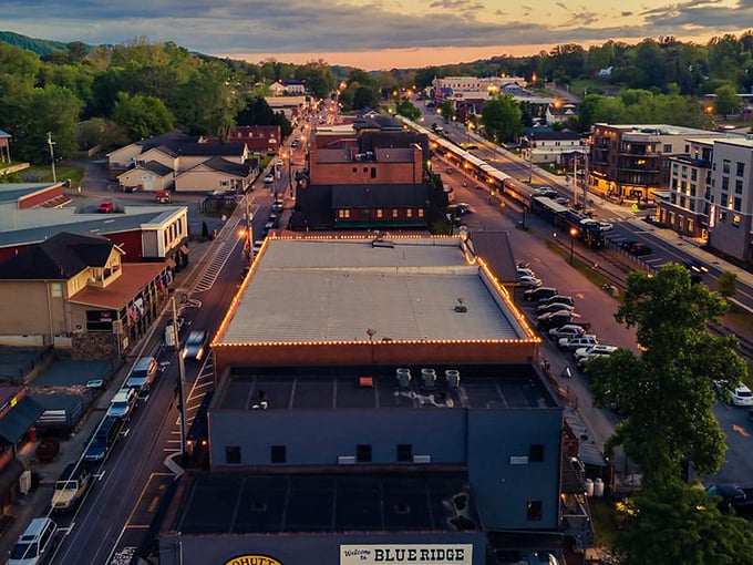 A bird's-eye view of Blue Ridge's main street shows why this mountain town captures hearts &ndash; and retirement dreams. 