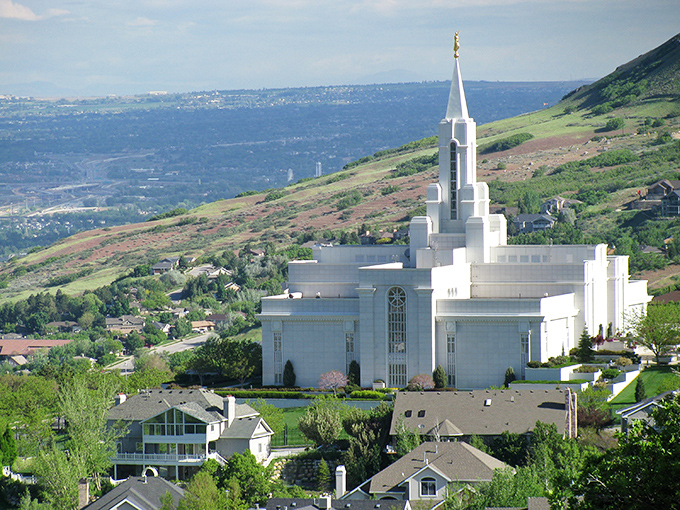 The gleaming white temple stands sentinel over Bountiful, where spiritual wealth and financial sensibility live in perfect harmony.