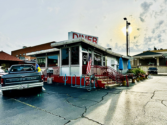 When a diner glows this magically at sunset, you know the milkshakes inside are probably life-changing.