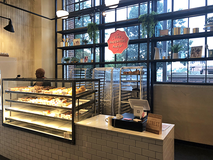 The pastry case at Five Daughters is what I imagine heaven's welcome counter looks like.