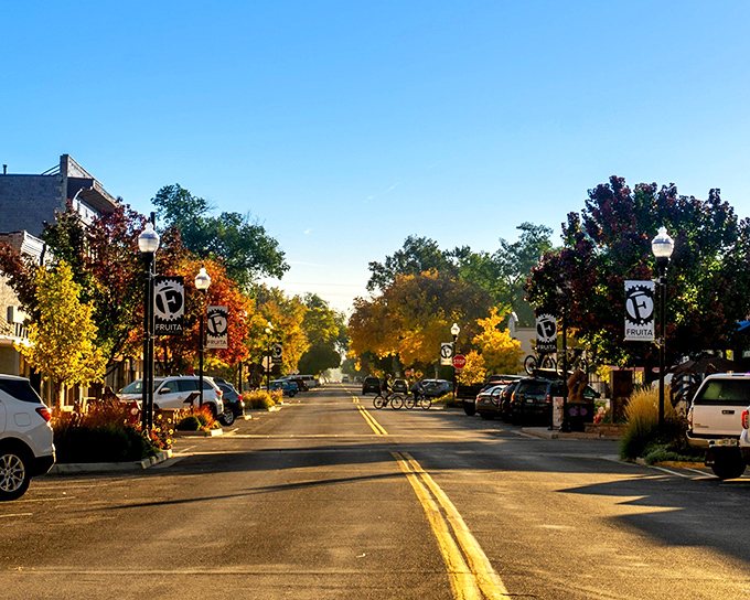 In Fruita, even the fall foliage seems to celebrate affordable living—golden leaves against blue skies, all within a Social Security budget.