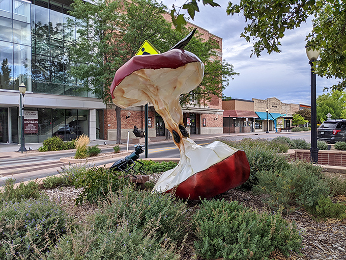 That half-eaten apple sculpture in downtown Grand Junction is both whimsical and fitting for a region famous for its orchards.