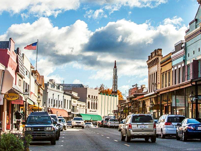 The distinctive corner building in downtown Grass Valley offers a glimpse of affordable small-town charm that big cities can't match.