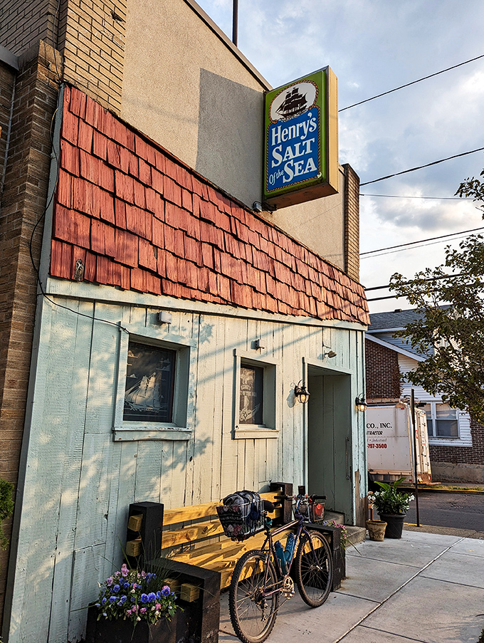 Henry's Salt of the Sea brings coastal charm to Allentown with its faded shingles and wooden bench &ndash; like a piece of Cape Cod went rogue.