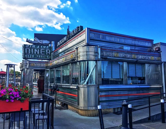 Where chrome meets morning sunshine&mdash;this classic diner silhouette promises the kind of breakfast that requires a nap afterward.