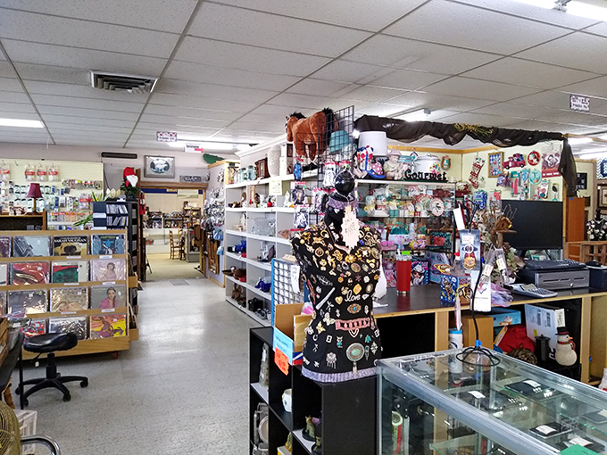 Neat rows of collectibles and everyday items await at Me & the Flea. That mannequin's seen more fashion trends than Vogue magazine!