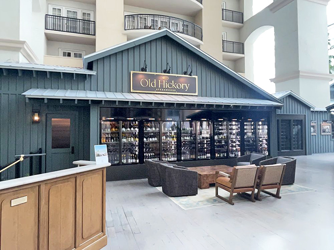 The marriage of rustic charm and upscale design at Old Hickory creates the perfect backdrop for serious steak business.