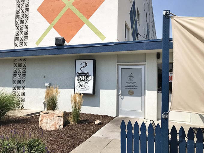 Behind that simple white exterior and blue fence lies Penny Ann's Cafe - proof that breakfast greatness doesn't need fancy packaging.