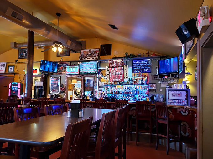 Sports on screens, steaks on plates&mdash;Sammy K's bar area is where carnivores and sports fans find common ground.