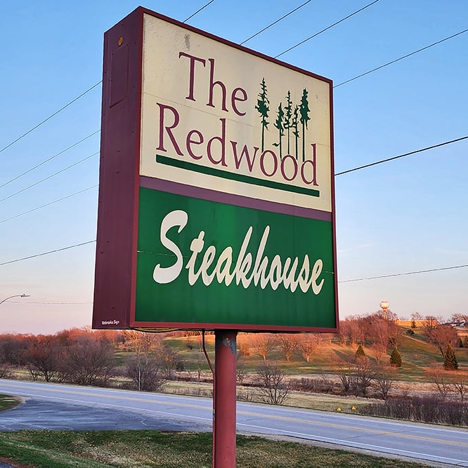 Simple name, serious steaks. The Redwood's vintage sign promises exactly what awaits: straightforward deliciousness.