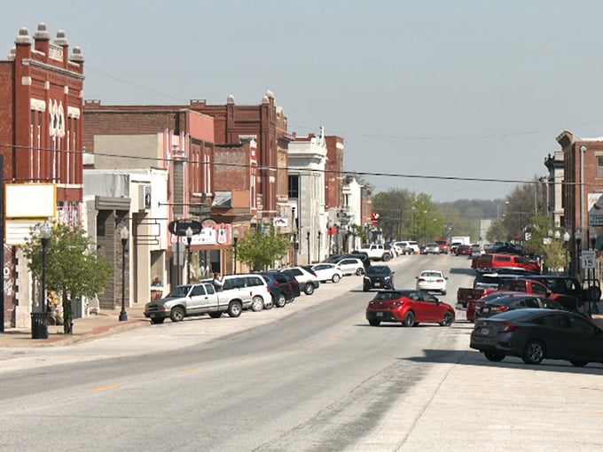 Webb City's main drag shimmers under dramatic skies. These humble brick buildings have stories to tell&mdash;if only you'll take the time to listen.