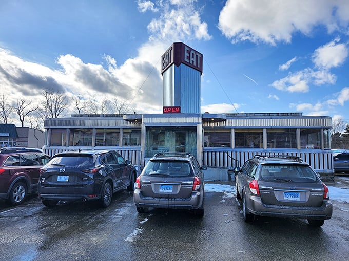 Morning light bathes Zip's Diner in a golden glow, promising pancakes that would make your grandmother proud. 