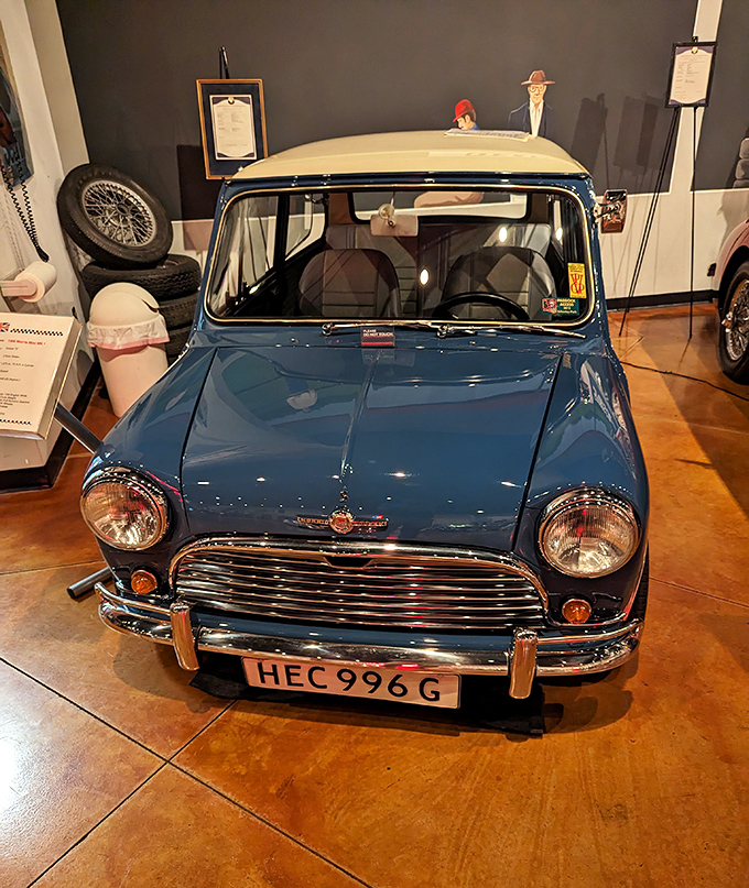 This cheerful blue Mini Cooper reminds us that greatness comes in small packages—the automotive equivalent of a perfect espresso.
