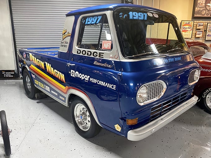 The "Rampin' Wagon" Dodge reminds us that utility vehicles got the hot rod treatment too. This 1997 beauty proves performance comes in all shapes.