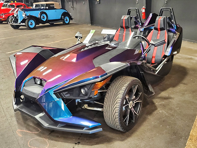 This sleek Slingshot looks like Batman decided to vacation in Mississippi and brought his weekend ride.