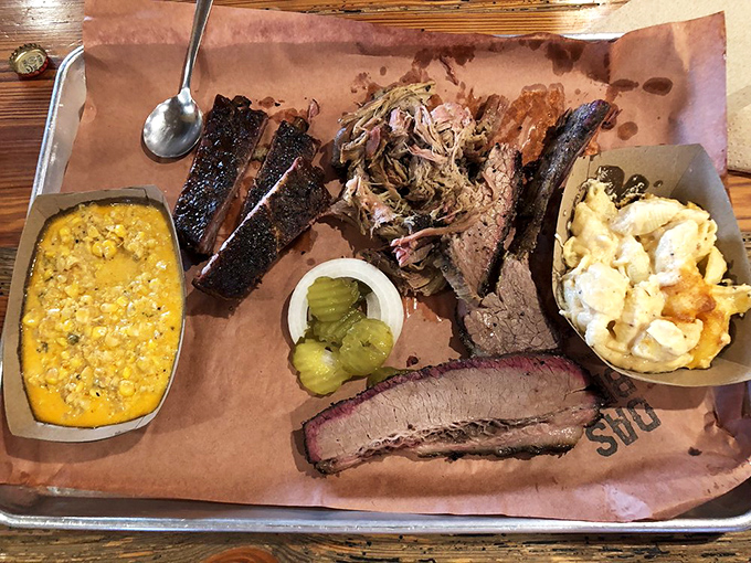 The ultimate barbecue sampler platter - because sometimes you just can't choose between smoky perfection options.