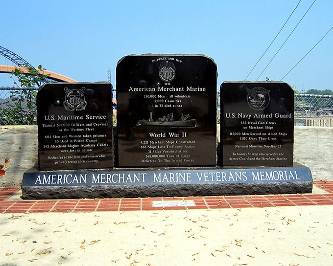 The American Merchant Marine Veterans Memorial stands as a powerful reminder that Ashtabula's maritime history runs deeper than Lake Erie itself.