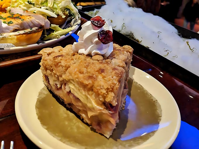 A slice of apple crumble that doesn't just whisper "autumn"&mdash;it belts out a Broadway show tune about cinnamon, butter, and perfectly crumbly topping.